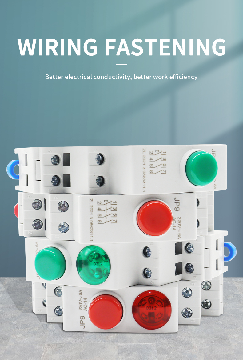 Ac Dc 24v 230v Led Signal Lamp Jp9 Series - Red Green Din Rail Mount ...