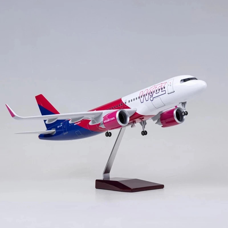 1:80 Scale Wizz Air Airbus A320 Neo Resin Model Plane With Led And ...