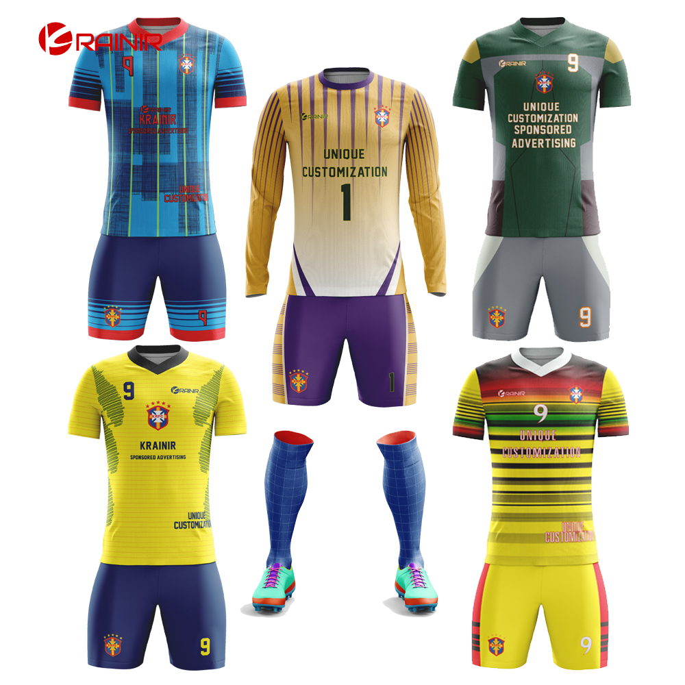 Custom sublimation polyester dry fit team youth soccer wear jersey ...
