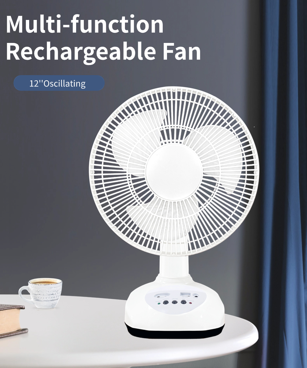 12 Inch Solar Charging Table Fan With Power Bank Function, High Quality ...