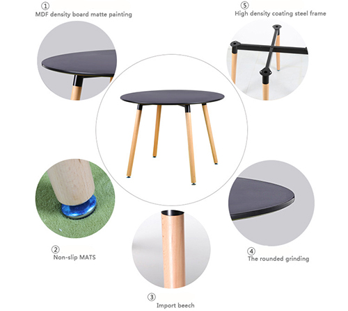 Nordic White Solid Beech Wood Round Dining Table, High Quality Nordic ...