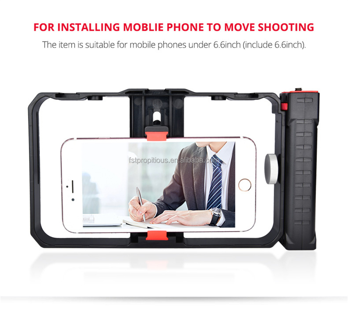 Pc02 Phone Cage Video Rig Dual Handle Stabilizer Tripod For Iphone And ...