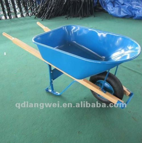 6 Cu Ft Steel Heavy Duty Wheelbarrow With Leg Stabilizers And Flat-free ...