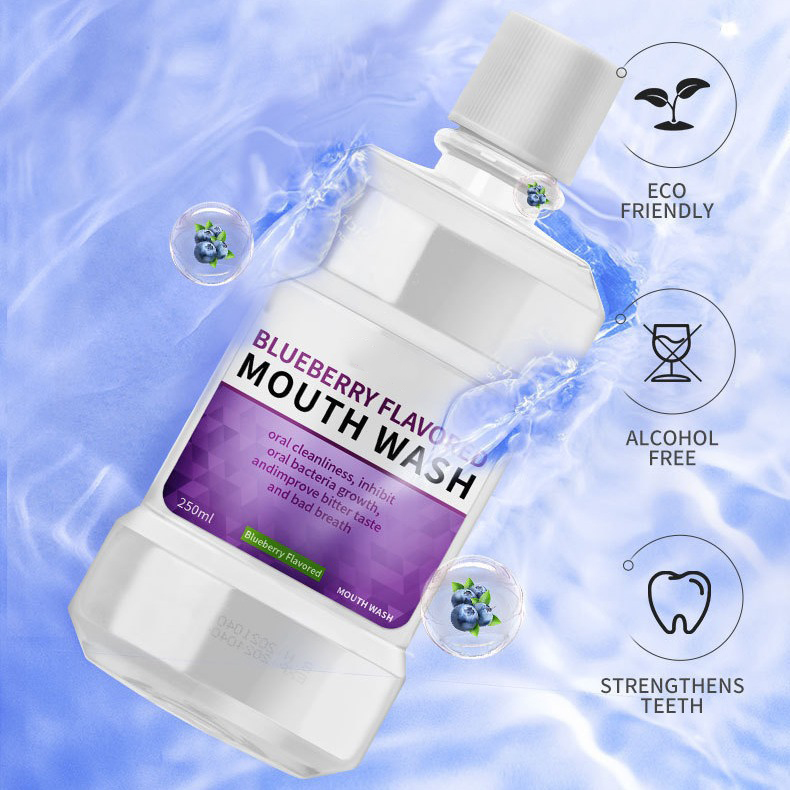 250ml Cool Mint Orange Blueberry Flavored Mouthwash For Strong Teeth ...