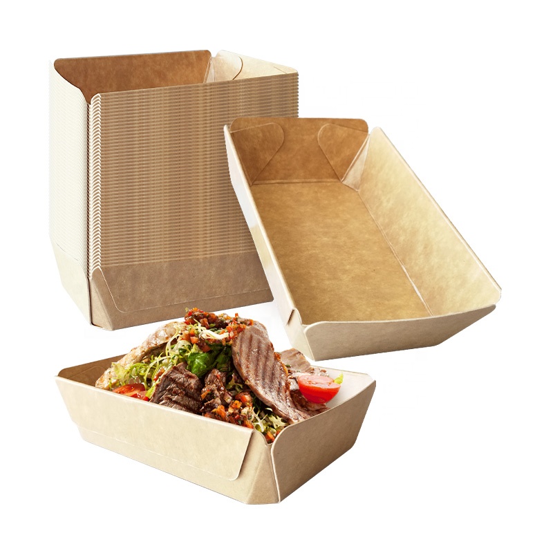 Zy Fast Food Paper Trays - Grease Proof And Oil Leak Resistant Kraft ...