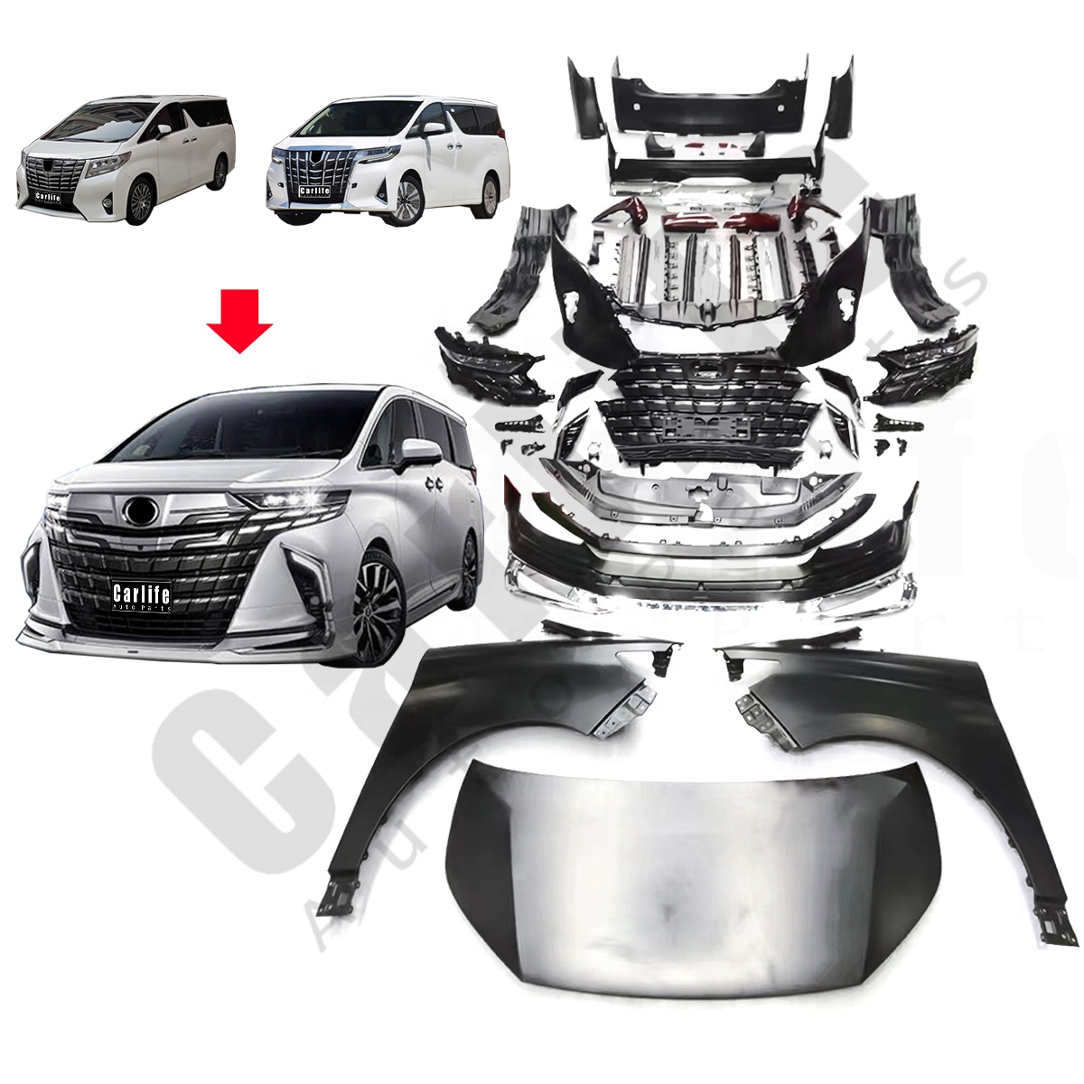 Auto Car Bumpers For Toyota Alphard 30/35 Series 2015-2022 - Upgrade To ...