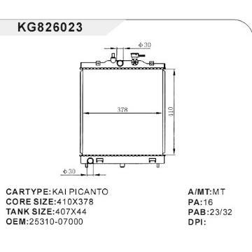 Auto Radiator Car:kia Picanto Oem:25310-07000, High Quality Auto ...