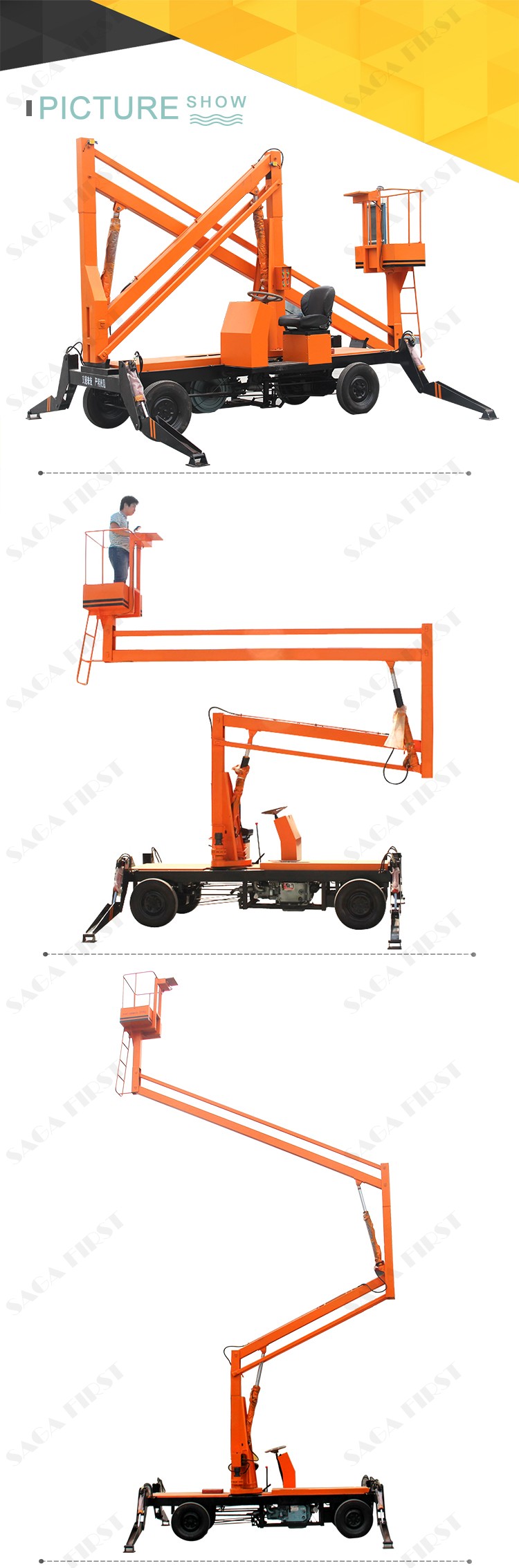 고품질 운전 가능하고 견인 가능한 항공 붐 리프트 판매 (8m-20m), Bossgoo.com의 고품질 고품질 운전 가능하고 ...