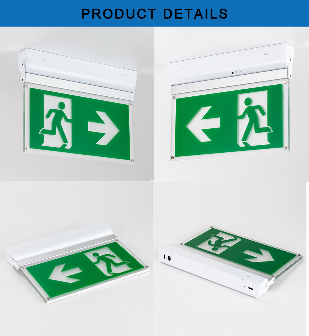 Ip65 Rechargeable Waterproof 12v 3w Led Emergency Exit Light, High ...