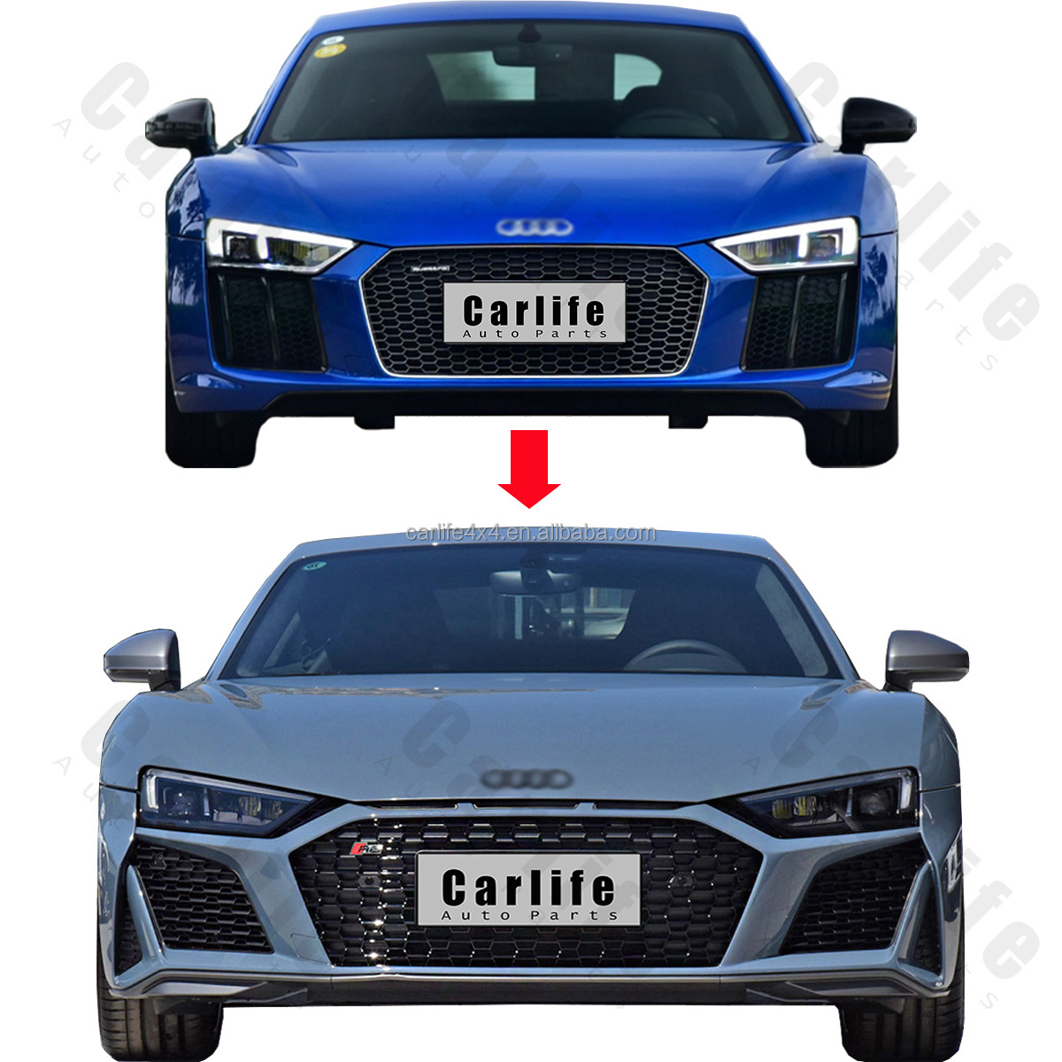 2016-2018 Audi R8 Body Kit Conversion To 2021 Style - Front And Rear ...