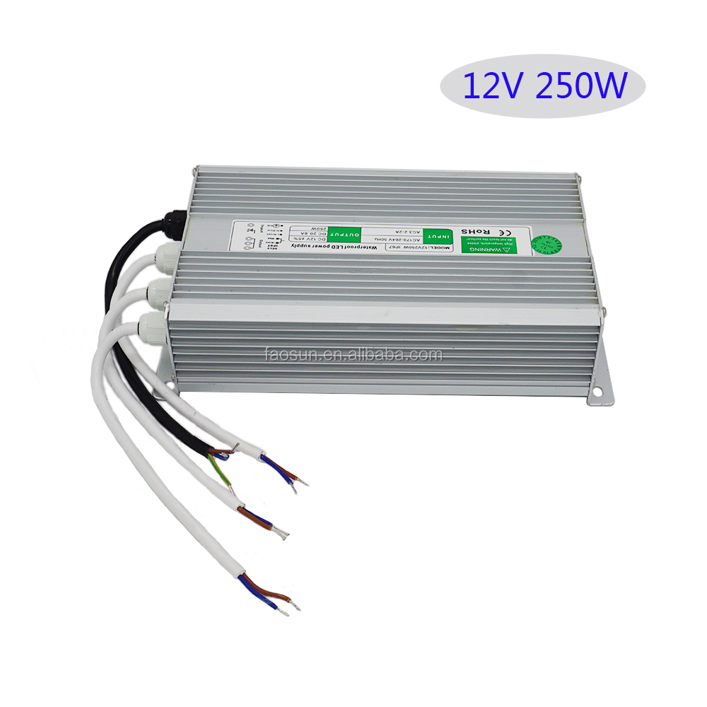 Ip67 Waterproof 250w Led Driver Power Supply 12v Constant Voltage For ...