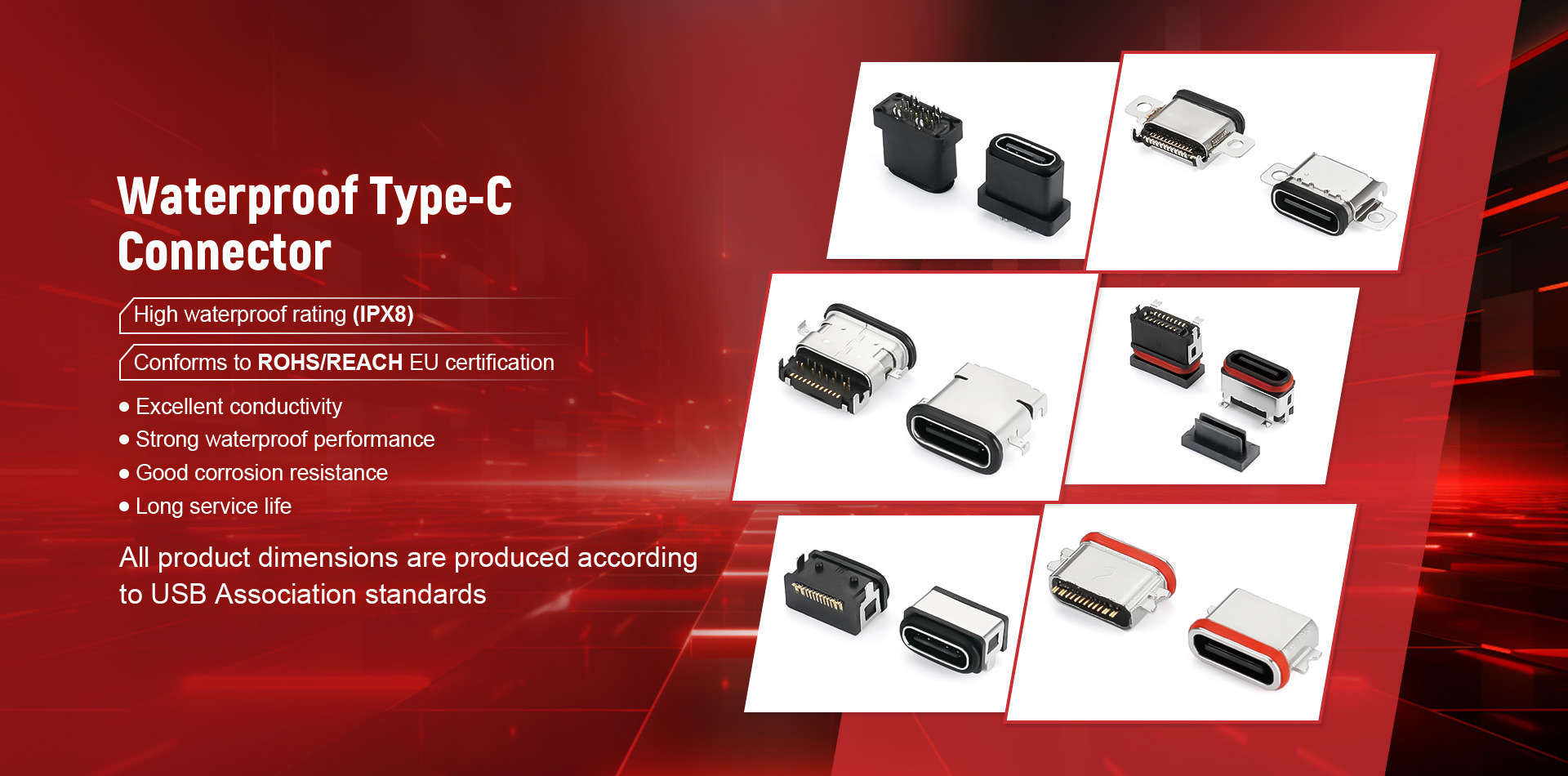 16 Pin Waterproof Type C, China Manufacturer, Factory.