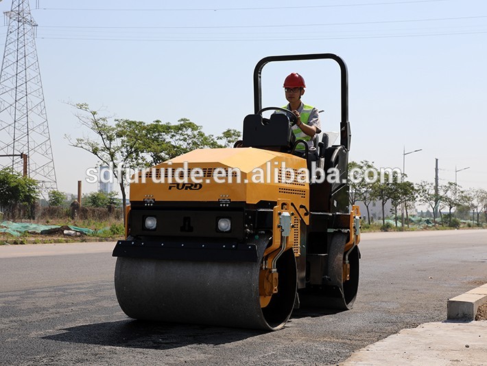 3 Ton Vibratory Roller Compactor With Double Steel Smooth Drums, High ...