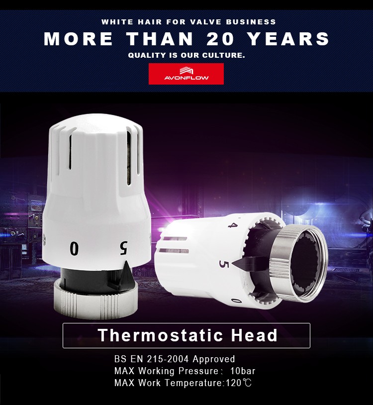 Avonflow White Plastic Electronic Thermostatic Head Valve Control, High ...