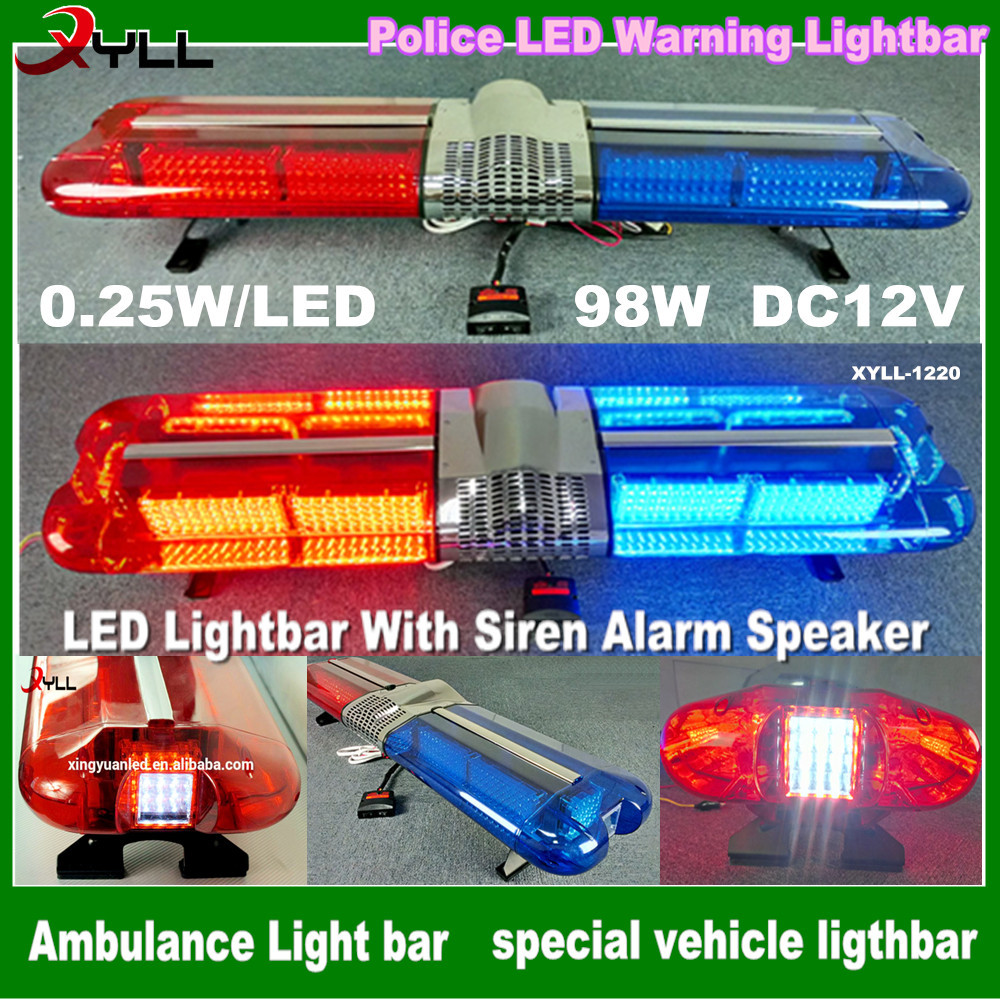 Police Led Car Signal Light Bar Warning Lightbar With Siren And Speaker ...