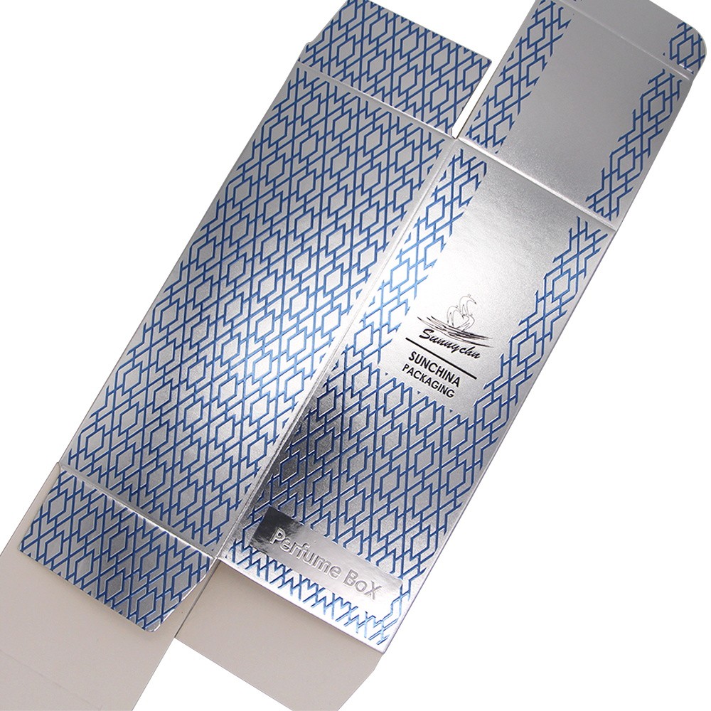 Silver Carton Perfume Skincare Box Packaging Custom Logo, High Quality ...