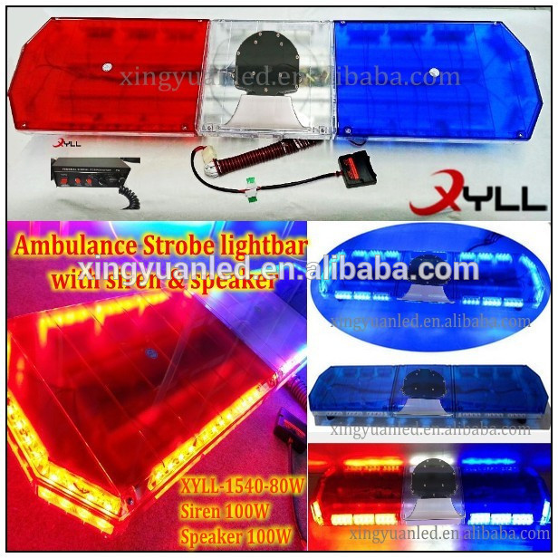 Ambulance Lightbar With Siren Speaker 100w ,led Strobe Lights For ...