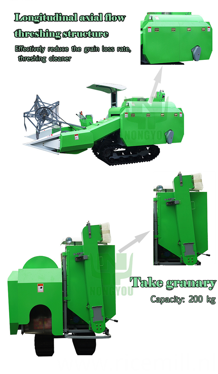 Mini wheat combine harvester