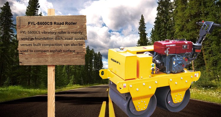 Water-cooled Diesel Engine Walking Behind Double Drum Compactor Machine ...