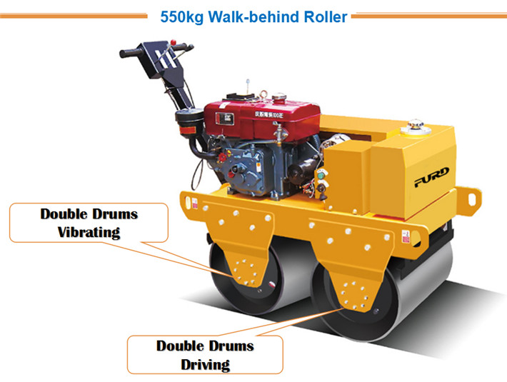 Mini Double Drum Trench Vibratory Road Roller, High Quality Mini Double ...
