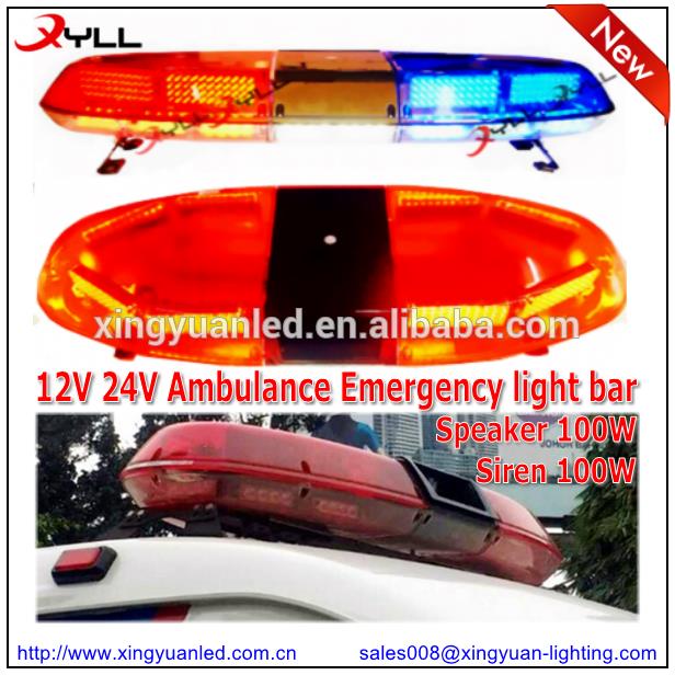 12v 24v Led Warning Safety Flashing Light Bar With Alarm Speaker 43 ...