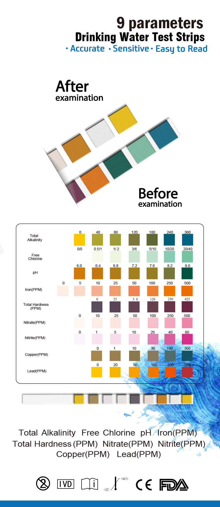 9 Way Water Test Kit Water Test Strips, High Quality 9 Way Water Test ...