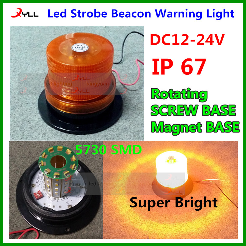 Waterproof Ip 67 Led Emergency Warning Strobe Beacon Light Revolving ...