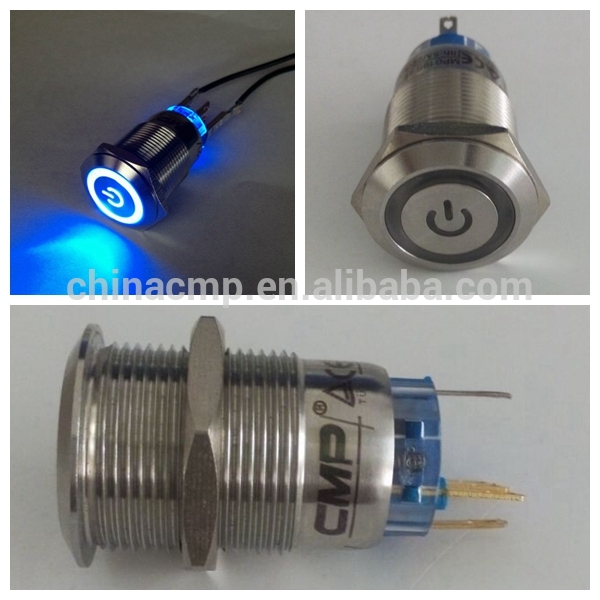 Cmp Metal Illuminated Ip67 Push Button Switch Power Symbol, High ...