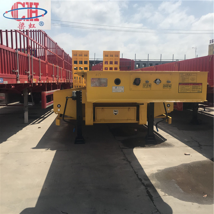 3 Axle 40ton Container Lowboy Trailer, High Quality 3 Axle 40ton ...