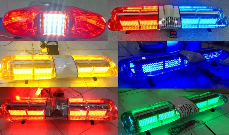 12v Led Used Police Light Bar Emergency Warning Strobe 16 Flashing ...