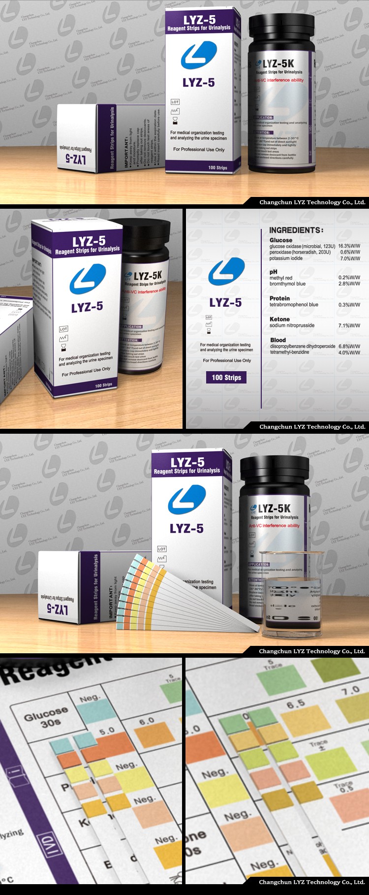 Urine Test Strips 5 Parameters Urs-5k, High Quality Urine Test Strips 5 ...