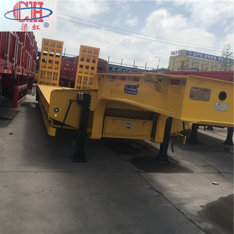 3 Axle 40ton Container Lowboy Trailer, High Quality 3 Axle 40ton ...