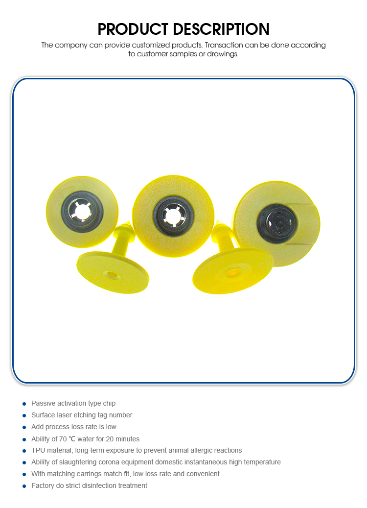 Iso9001 Cattle Bovini /ovini Animal Ear Tag Rfid Reader Pig Ear Tag ...