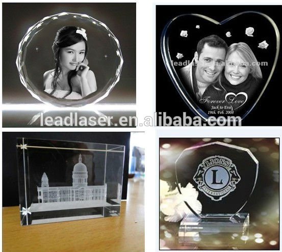 3d Engraving Laser Crystal Glass Block Wedding Gifts, High Quality 3d ...
