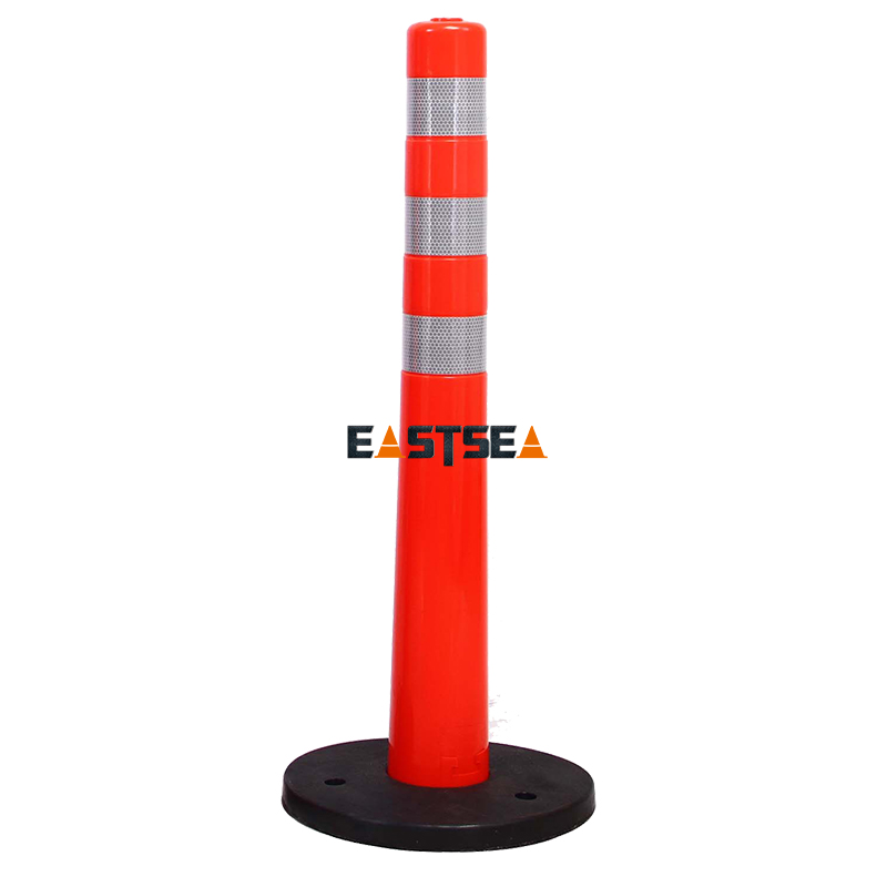 Plastic Warning Bollard Rubber Base Warning Post Road Safety Warning ...