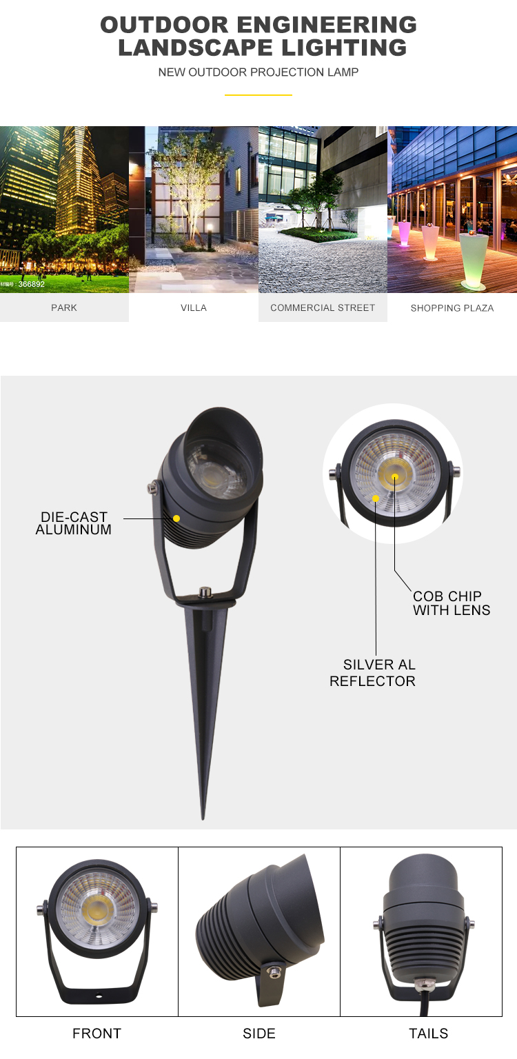 Aluminum Matte Black Led Spike Light Led Outdoor, High Quality Aluminum ...