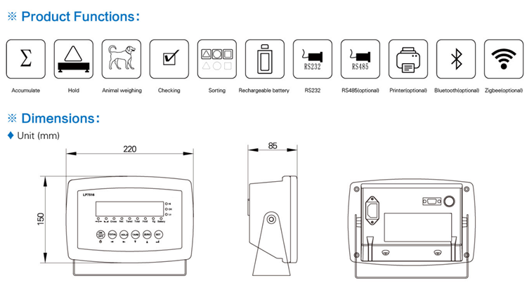 Lp7510 เครื่องชั่งน้ำหนักสแตนเลสแบบดิจิตอล คุณภาพสูง Lp7510 เครื่องชั่ง ...