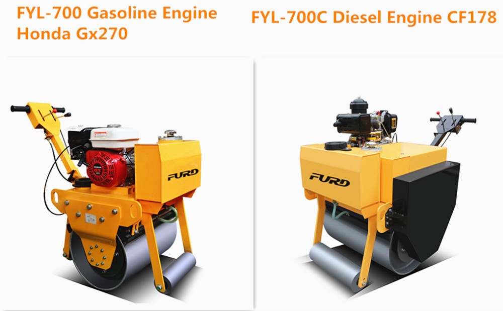 Mini Road Roller Compactor Single Drum Vibration Roller Self-propelled ...