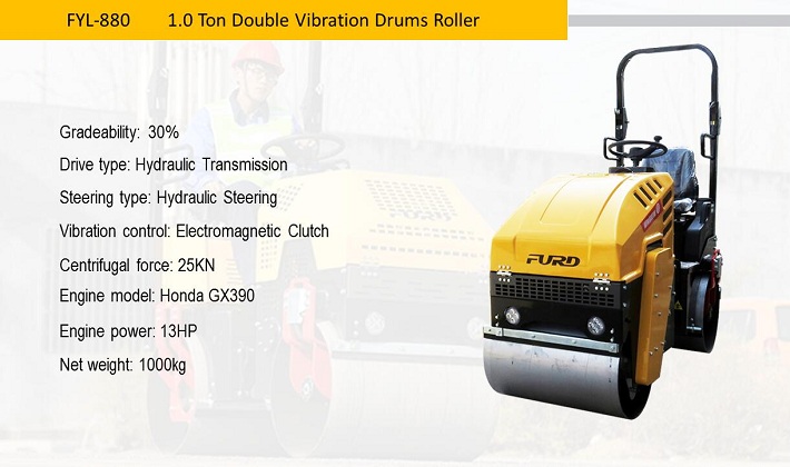 1000kg Hydraulic Diesel Engine Vibratory Road Roller, High Quality ...