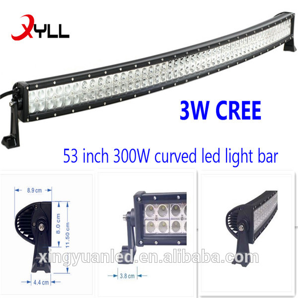 53 Inch 300w Curved Led Work Light Bar For Jeep Offroad Truck Suv Auv ...
