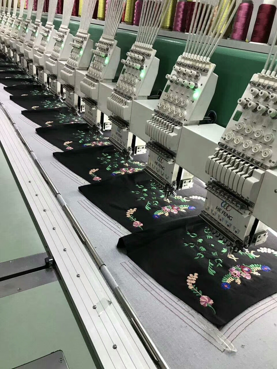 12 Heads Flat Embroidery Machine From Hefeng Brand, High Quality 12 ...