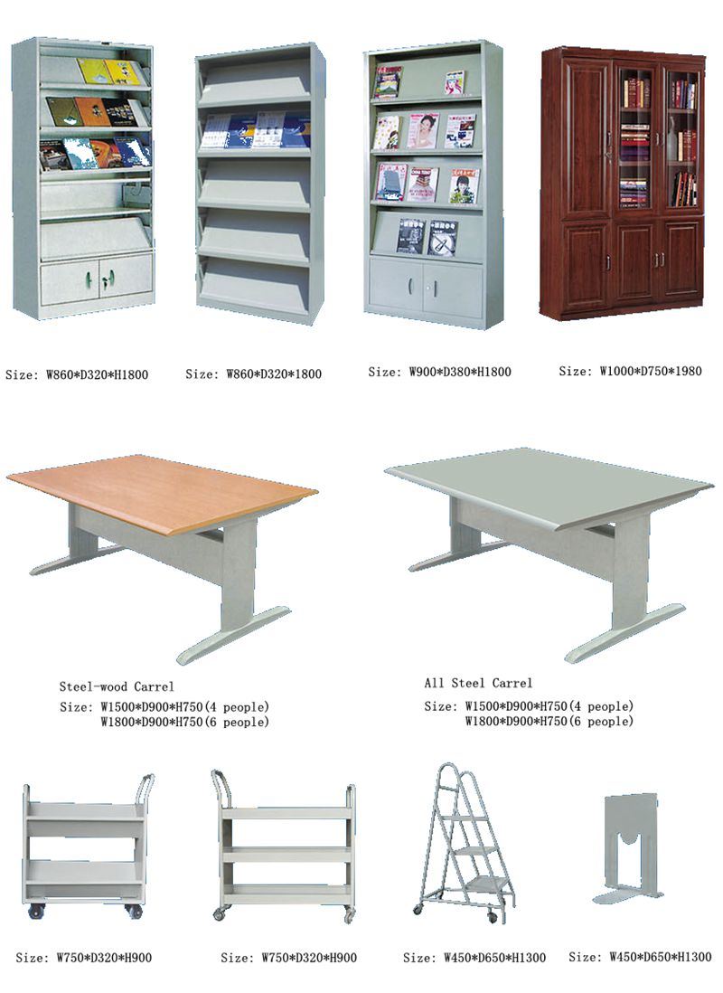 Double-sided Steel-wood Bookshelf For Library/book Shelf/office ...