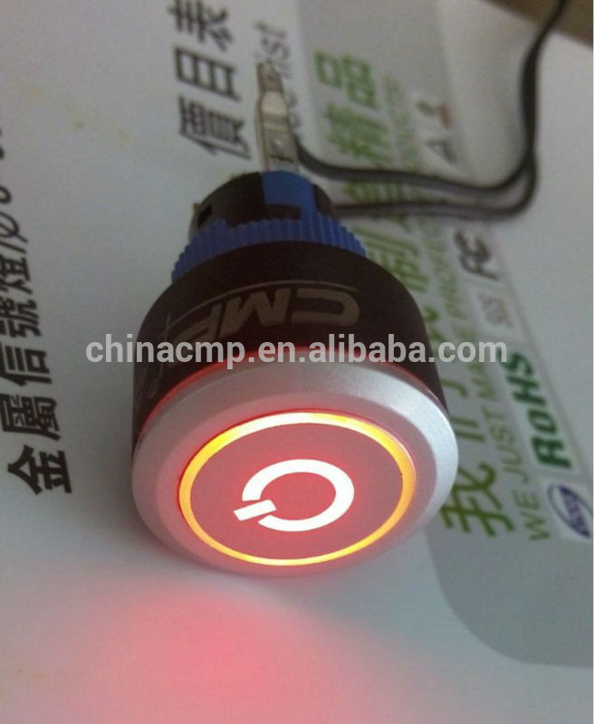 Cmp Mount Hole 22mm Waterproof Plastic Led Illuminated Switch Power ...