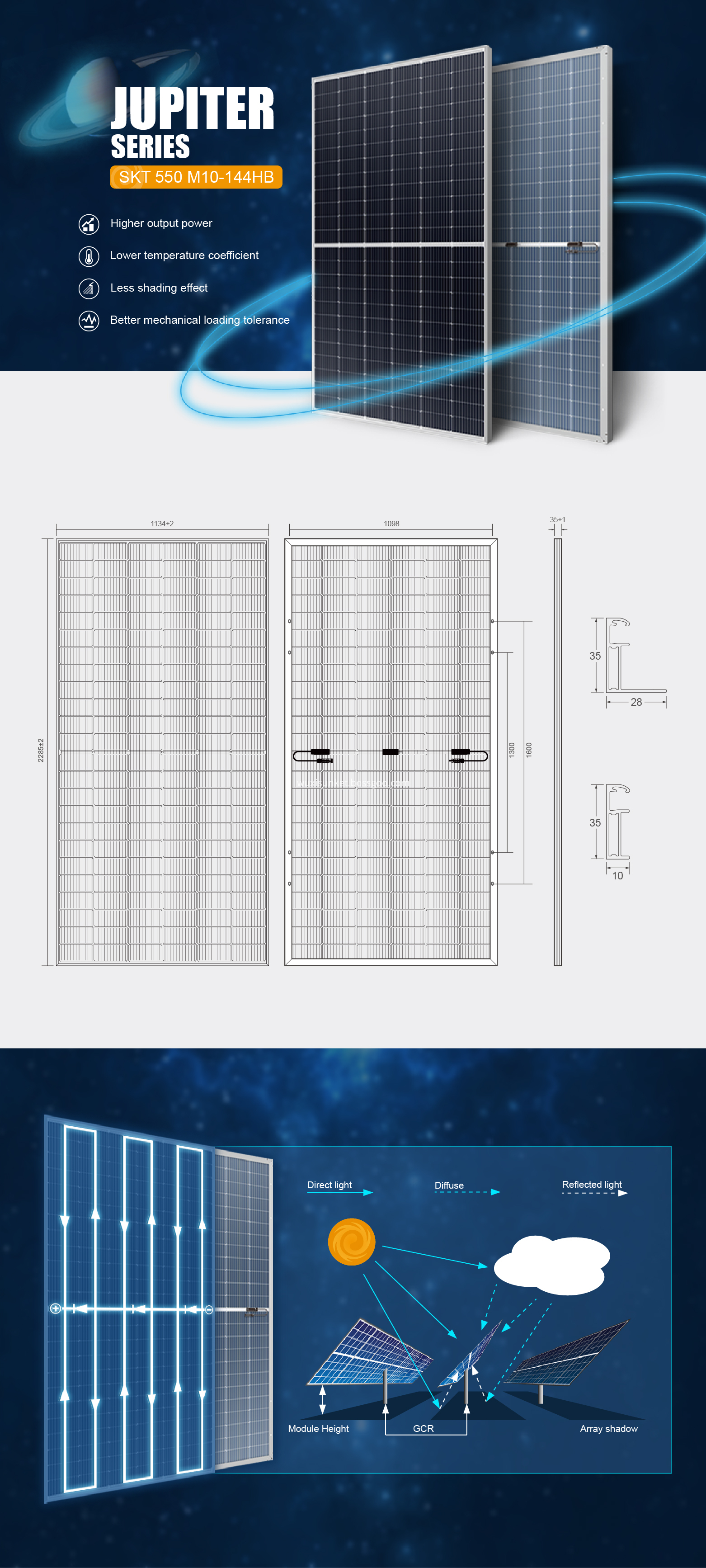 Half Cell 545w 550w Pv Solar Panel Ja คุณภาพสูง Half Cell 545w 550w Pv ...