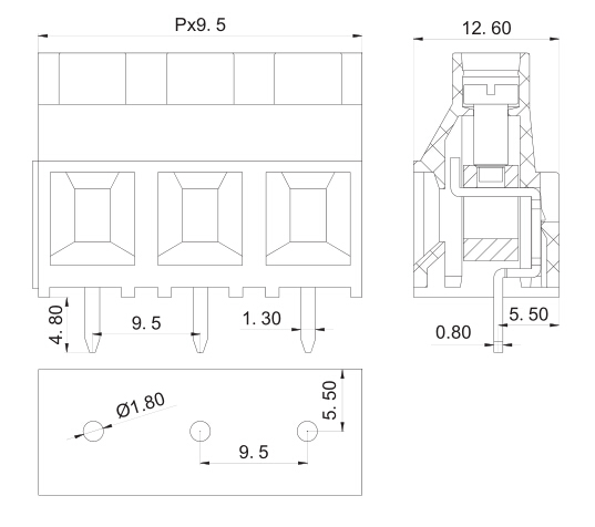 배전 300v 30a Pcb 나사 단자대, Bossgoo.com의 고품질 배전 300v 30a Pcb 나사 단자대